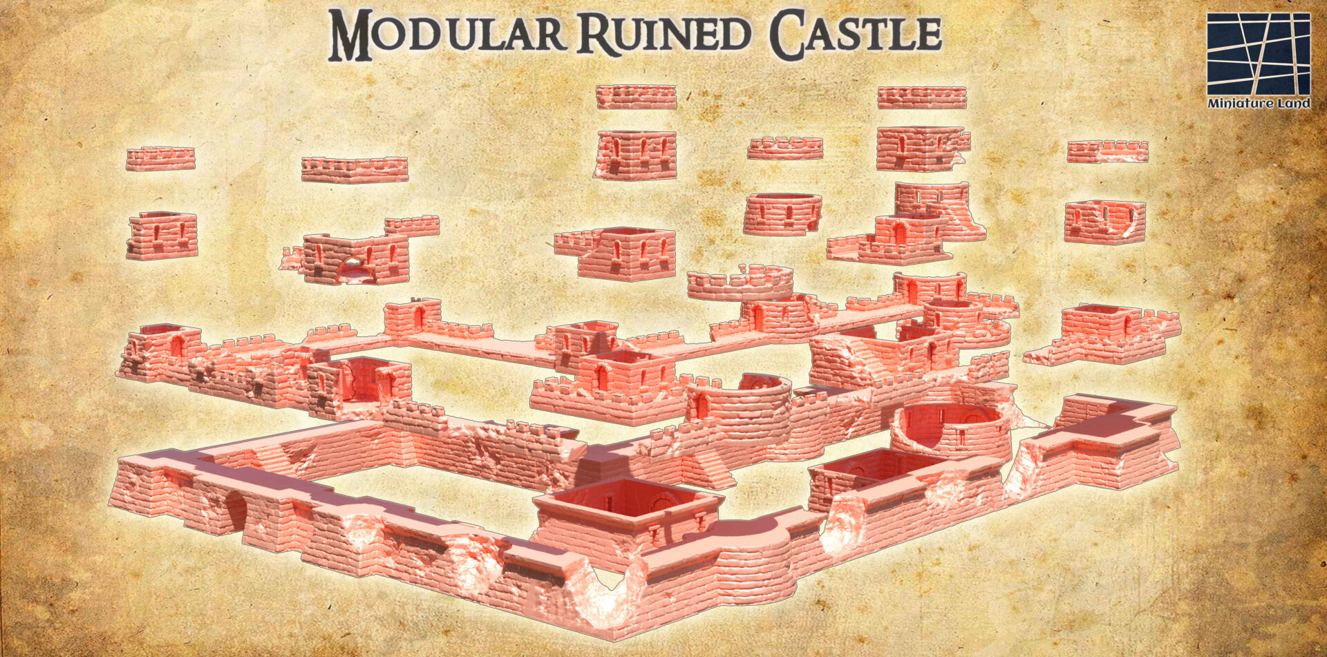 Modular Ruined Castle - Miniature Land